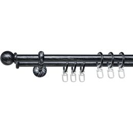 Gardinenstange Liedeco, L:120cm &Oslash;:16mm, silber, Metall, Gardinenstangen, "Esp Kugel", 2-l&auml;ufig im Fixma&szlig; &Oslash; 16 mm