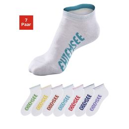 Chiemsee Damen Sneakersocken, Gr. 35, wei&szlig;, Baumwolle, Elasthan, Polyamid, unifarben, Socken, mit farbigen Logos
