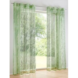 Gardine HEINE HOME, B:140cm H:245cm, gr&uuml;n, Polyester, Viskose, Gardinen