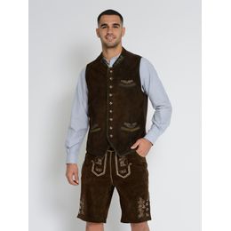 JCC Herren Trachtenweste "31023206", braun, Gr. 60, Obermaterial: 100% Ziegenleder. Futter: 100% Polyester, Westen