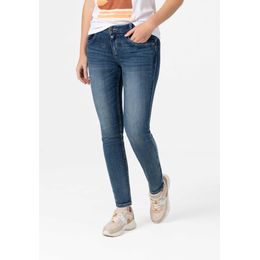 Timezone Damen Skinny-fit-Jeans "Tight Sanya"blau, Gr. 28, 70% Baumwolle 20% Polyester 9% Viskose 1% Elastan, Jeans