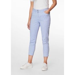 Madeleine Mode MADELEINE Damen Regular-fit-Jeans "Jeans Fein gestreifte Jeans"wei&szlig;, leuchtpink, Gr. 36, Obermaterial: 97% Baumwolle CO. 3% Elasthan EL., Jeans