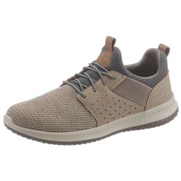 Skechers Herren Slip-On Sneaker "Delson-Camben", Gr. 42, beige, Lederimitat, Textil, Schuhe, Slipper, Freizeitschuh mit praktischem Gummizug