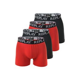 Replay Herren Boxershorts "Boxershort 4er Pack", Gr. M, rot, Obermaterial: 95% Baumwolle CO. 5% Elasthan EL., Unterhosen