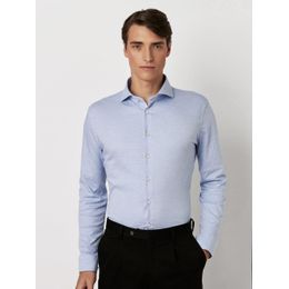 DESOTO Herren Langarmhemd "Jerseyhemd Essential Hai langarm", blau, Gr. 41, unifarben, Jersey, Obermaterial: 100% Baumwolle, Hemden, Flexibler Stretch