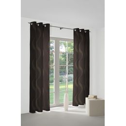 Vorhang WIRTH, B:132cm H:255cm, braun, Jacquard, Obermaterial: 75% Polyester, 25% Baumwolle, Wohnzimmer, Gardinen, "Lupara"