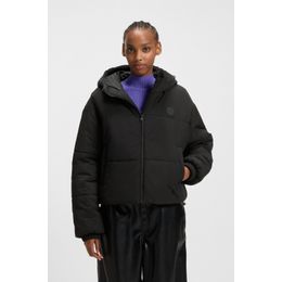 Hugo Damen Steppjacke "Freya", schwarz, Gr. M, unifarben, Web, Obermaterial: 100% Polyamid, Jacken, Relaxed Fit, mit Kapuze