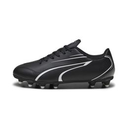 Puma M&auml;dchen Fu&szlig;ballschuh "VITORIA FG/AG JR", Gr. 37,5, schwarz-wei&szlig;, Synthetik, Schuhe, f&uuml;r Rasenpl&auml;tze
