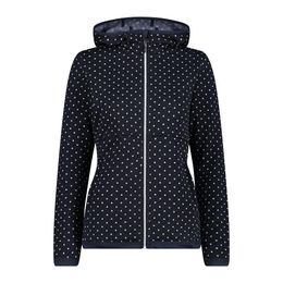 CMP Damen Strickfleecejacke "WOMAN JACKET FIX HOOD", blau, Gr. 34, Strick, Obermaterial: 100% Polyester, Jacken, wärmend, Übergangsjacke
