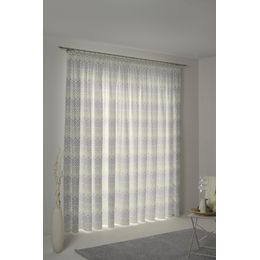 Vorhang WIRTH, B:132cm H:245cm, gr&uuml;n, Jacquard, Baumwolle, Polyester, Wohnzimmer, Gardinen, "Benewitz"