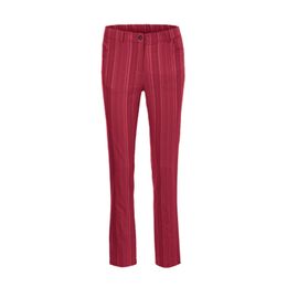 GOLDNER Damen Stoffhose "Kurzgr&ouml;&szlig;e Sportliche Strukturhose in elastischer Ware", rot, Gr. 27, Obermaterial: 45% Elastomultiester ELE. 44% Baumwolle