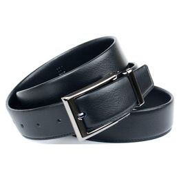 Anthoni Crown Herren Lederg&uuml;rtel, schwarz, Gr. 100, unifarben, Leder, G&uuml;rtel, in Hirschpr&auml;gung