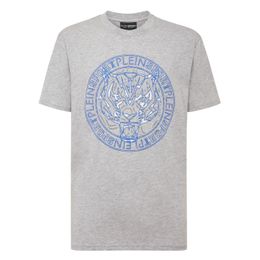 Plein Sport Herren T-Shirt "Tiger", blau, Gr. XS, Obermaterial: 100% Baumwolle, Shirts