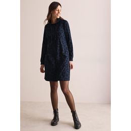 Cecil Damen Midikleid, blau, Gr. XL, Stoff, 50% Polyester, 50% Viskose, Kleider, mit Leo-Muster