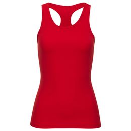 active by Lascana LASCANA ACTIVE Damen Sporttop, rot, Gr. S, unifarben, Trikot, Obermaterial: 85% Polyester, 15% Elasthan, Tops, mit Racerback und Logo-Badge