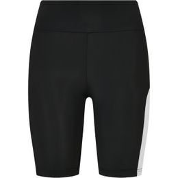 Urban Classics Damen Radlerhose "Urban Classics Damen Ladies Color Block Cycle Shorts"schwarz, wei&szlig;, Gr. L, unifarben, 80% Polyimid, 20% Elasthan,