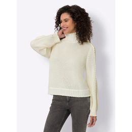 Heine Damen Rollkragenpullover "Pullover", beige, Gr. 38, unifarben, 50% Baumwolle, 50% Polyacryl, Pullover