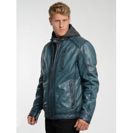 JCC Herren Lederjacke "3102243", blau, Gr. 50, Oberstoff: 100% Lammleder. Innenfutter oben: 100% Polyester. Innenfutter unten: 100% Baumwolle.