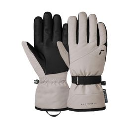 Reusch Damen Skihandschuhe "Alena R-TEX XT"hellgrau, schwarz, Gr. 6, unifarben, 87% Polyester, 11% Lederimitat, 2% Elasthan, Handschuhe, mit wasser-