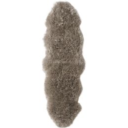Teppich HEINE HOME, B:68cm H:70mm L:185cm, grau, Lammfell, Lammwolle, Wohnzimmer, Teppiche
