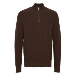 Casual Friday Herren Troyer "Troyer CFKARL 0160 structured halfzip knit", braun, Gr. L, Obermaterial: 100% Baumwolle CO., Pullover