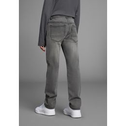Kidsworld Jungen Straight-Jeans "Gerade Stretchjeans", blau, Gr. 158, Abriebeffekte, Denim/Jeans, Obermaterial: 98% Baumwolle, 2% Elasthan, Jeans,