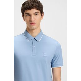 BOSS Orange Herren Poloshirt "Passertip", blau, Gr. XXL, Piqu&eacute;, Obermaterial: 95% Baumwolle, 5% Elasthan, Shirts, mit BOSS Logo-Badge