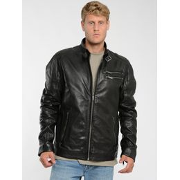 JCC Herren Lederjacke "3102239", schwarz, Gr. 54, Obermaterial: 100% Lammleder. Innenfutter oben: 100% Polyester. Innenfutter unten: 100% Baumwolle.