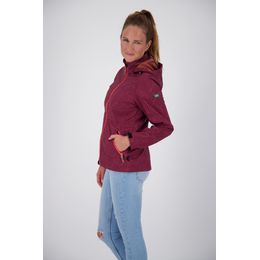 LPO Damen Softshelljacke "SHELBY PEAK II", rot, Gr. 42, 96% Polyester; 4% Elastan, Jacken, leichte Softshelljacke mit All-Over-Print und abnehmbarer