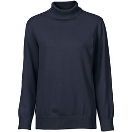 Casual Looks Damen Rollkragenpullover "Pullover", blau, Gr. 38, unifarben, 100% Baumwolle, Pullover