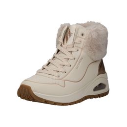 Skechers Damen Schnürstiefelette "Skechers Stiefelette Lederimitat/Textil", Gr. 38, beige, Lederimitat, Textil, Schuhe
