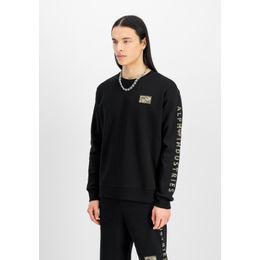 Herren Sweater "Camo Sleeve Sweatshirt", schwarz, Gr. XXXL, Alpha Industries, Obermaterial: 80% Baumwolle, 20% Polyester, Sweatshirts