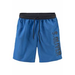 s.Oliver Herren Badeshorts, blau, Gr. S, Microfaser, Polyester, Badehosen