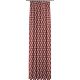Vorhang Adam, B:145cm H:175cm, rot, Jacquard, Baumwolle (Bio-Baumwolle), Wohnzimmer, Gardinen, "Maroccan Shiraz", aus 100% Bio-Baumwolle