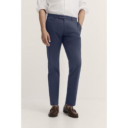 Bugatti Herren Chinohose, blau, Gr. 34, unifarben, 86% Baumwolle, 11% Polyester, 3% Elasthan, Hosen, mit Stretchfunktion