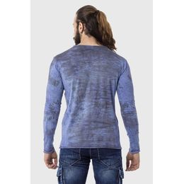 Cipo & Baxx CIPO & BAXX Damen T-Shirt "Sweatshirts", blau, Gr. M, meliert, 100% Baumwolle, Shirts, im Batik-Design
