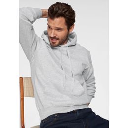 Herren Kapuzensweatshirt, grau, Gr. XXL, Fruit of the Loom, meliert, angeraute Sweatware, Obermaterial: 80% Baumwolle, 20% Polyester, Sweatshirts,