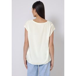 Damen Shirtbluse, wei&szlig;, Gr. 44, STREET ONE STUDIO, unifarben, Stoff, 100% Viskose, Blusen, mit V-Ausschnitt