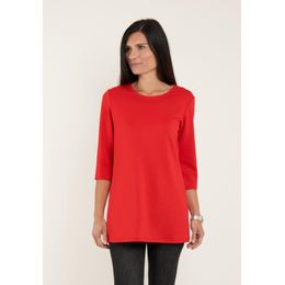 Seidel Moden Damen 3/4-Arm-Shirt "Exklusiv bei OTTO", rot, Gr. 54, unifarben, Obermaterial: 50% Polyester, 45% Viskose, 5% Elasthan, Shirts, mit 3/4