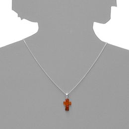 OSTSEE-SCHMUCK Damen Kette mit Anh&auml;nger "OSTSEE-SCHMUCK Kette mit Anh&auml;nger Kreuz 28 x 16 mm", 42cm, Silber 925 (Sterlingsilber), L: 40, silber,