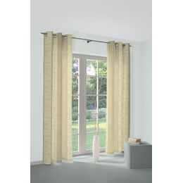 Vorhang WIRTH, B:132cm H:225cm, grau, Jacquard, Polyacryl, Polyester, Wohnzimmer, Gardinen, "Niederau"