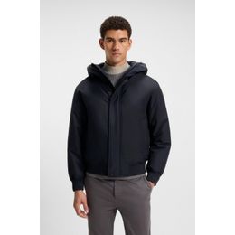 BOSS Orange Herren Blouson "Osis", blau, Gr. 50, unifarben, Web, Obermaterial: 100% Polyester, Jacken, relaxed fit, mit wattierter Kapuze, verdeckter