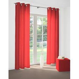 Vorhang WIRTH, B:132cm H:220cm, rot, Jacquard, Polyester, Wohnzimmer, Gardinen, "Felsted"