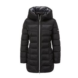 GOLDNER Damen Steppjacke "Kurzgröße Lange Steppjacke mit Kapuze", schwarz, Gr. 20, Obermaterial: 100% Polyamid PA., Jacken