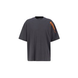 Herren T-Shirt "Flock Logo T-Shirt", grau, Gr. S, Alpha Industries, Obermaterial: 100% Baumwolle, Shirts