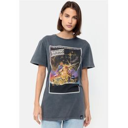 Recovered Damen T-Shirt "Star Wars International Poster", grau, Gr. L, bedruckt, 100% Baumwolle, Shirts, mit klassischem Rundhalsausschnitt
