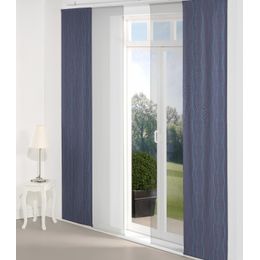 Schiebegardine WIRTH, B:60cm H:175cm, blau, Jacquard, Baumwolle, Polyester, Wohnzimmer, Gardinen, "Sepino"