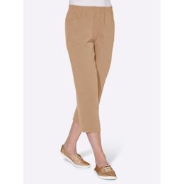 Classic Basics Damen Caprihose, beige, Gr. 40, unifarben, 100% Baumwolle, Hosen