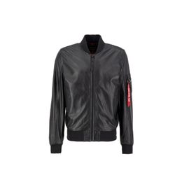 Herren Bomberjacke "MA-1 Leather LW II", schwarz, Gr. S, Alpha Industries, Obermaterial: 100% Leder, Futter: 100% Polyester, Jacken