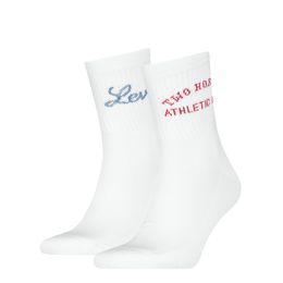 Levi's LEVI'S Damen Socken "LEVIS SHORT CUT SALOON LOGO 2P", Gr. 43, wei&szlig;, Obermaterial: 78% Baumwolle, 18% Polyester, 3% Elasthan, 1% Polyamid, Socken